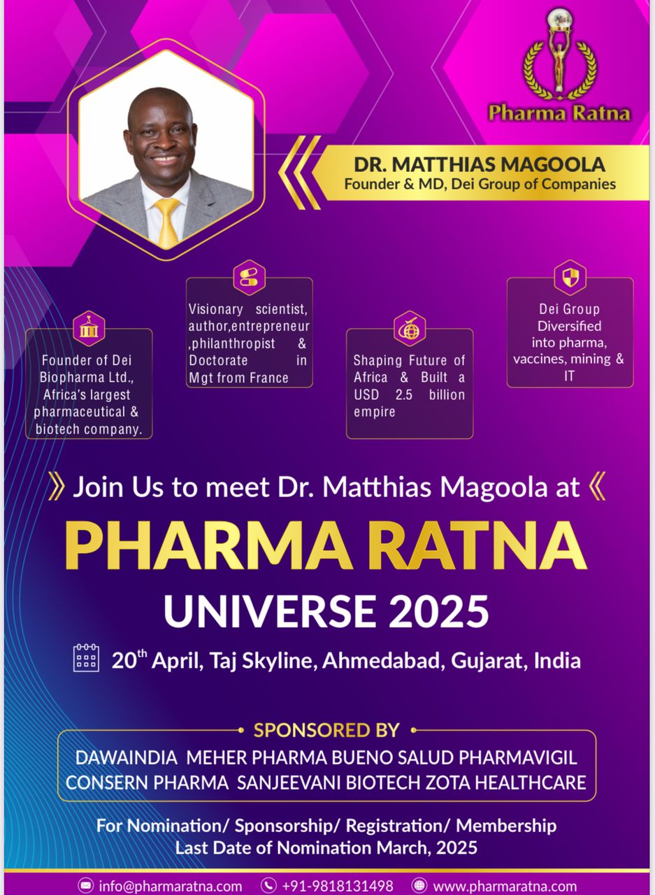 Dei Biopharma Founder Dr. Magoola wins top award in India pharma awards ...